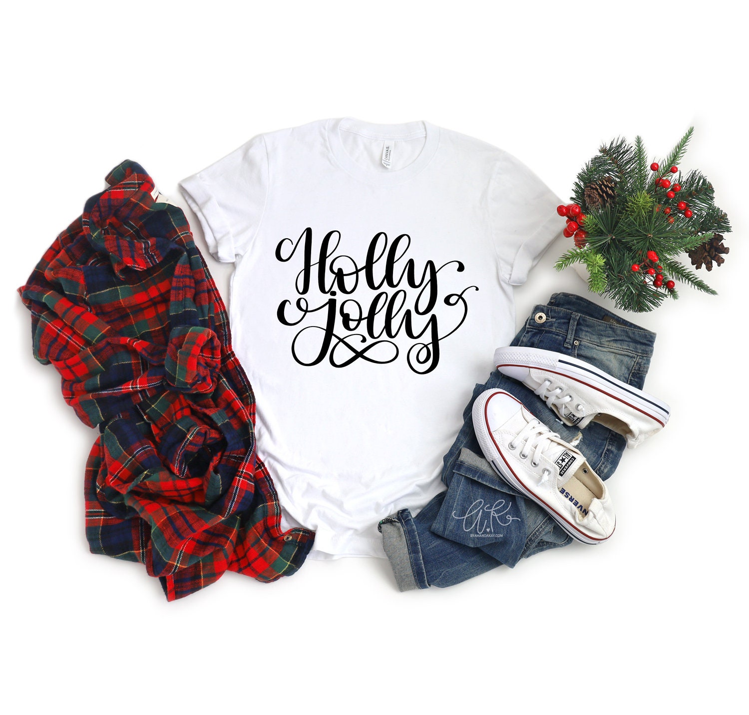 Holly Jolly Hand Lettered SVG | Holly Jolly SVG | Cut File | Craft File ...