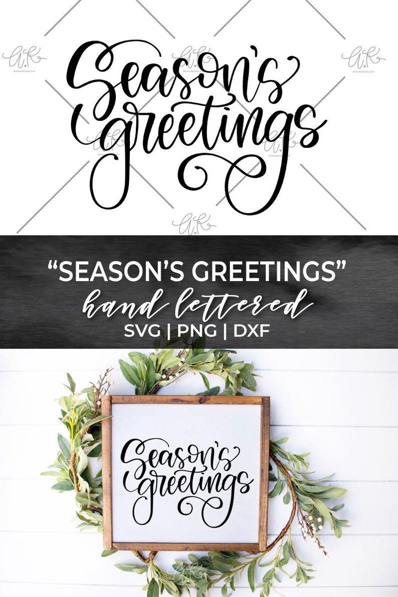 Seasons Greetings Hand Lettered SVG | Season's Greetings| Cut File ...