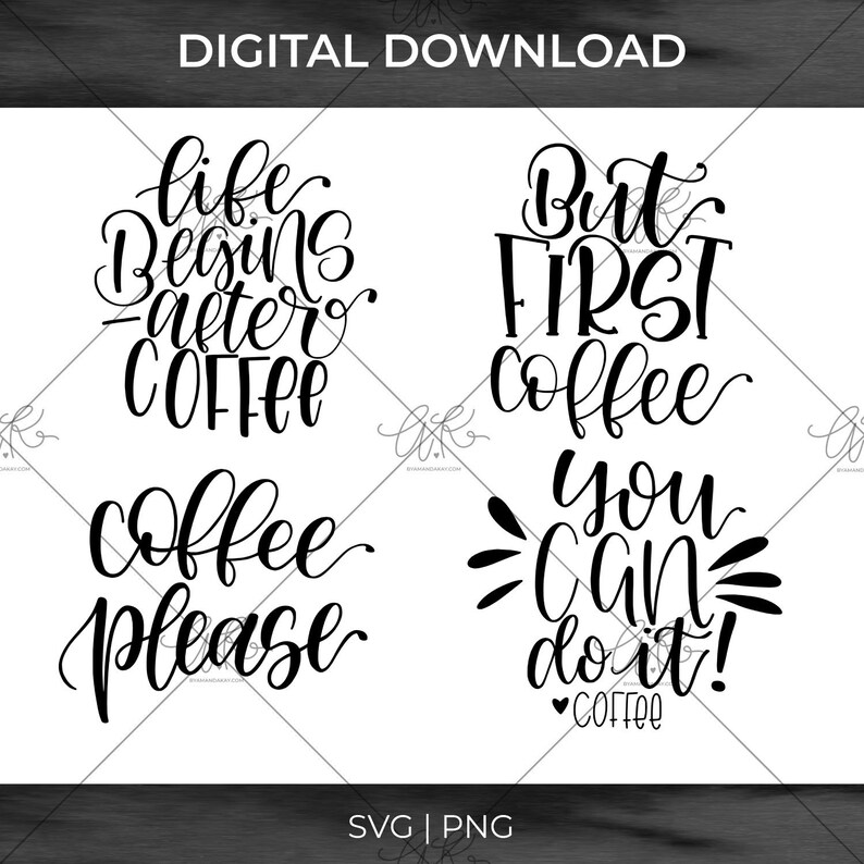 Hand Lettered Coffee SVG Bundle | Coffee Lovers Craft Files | Coffee ...