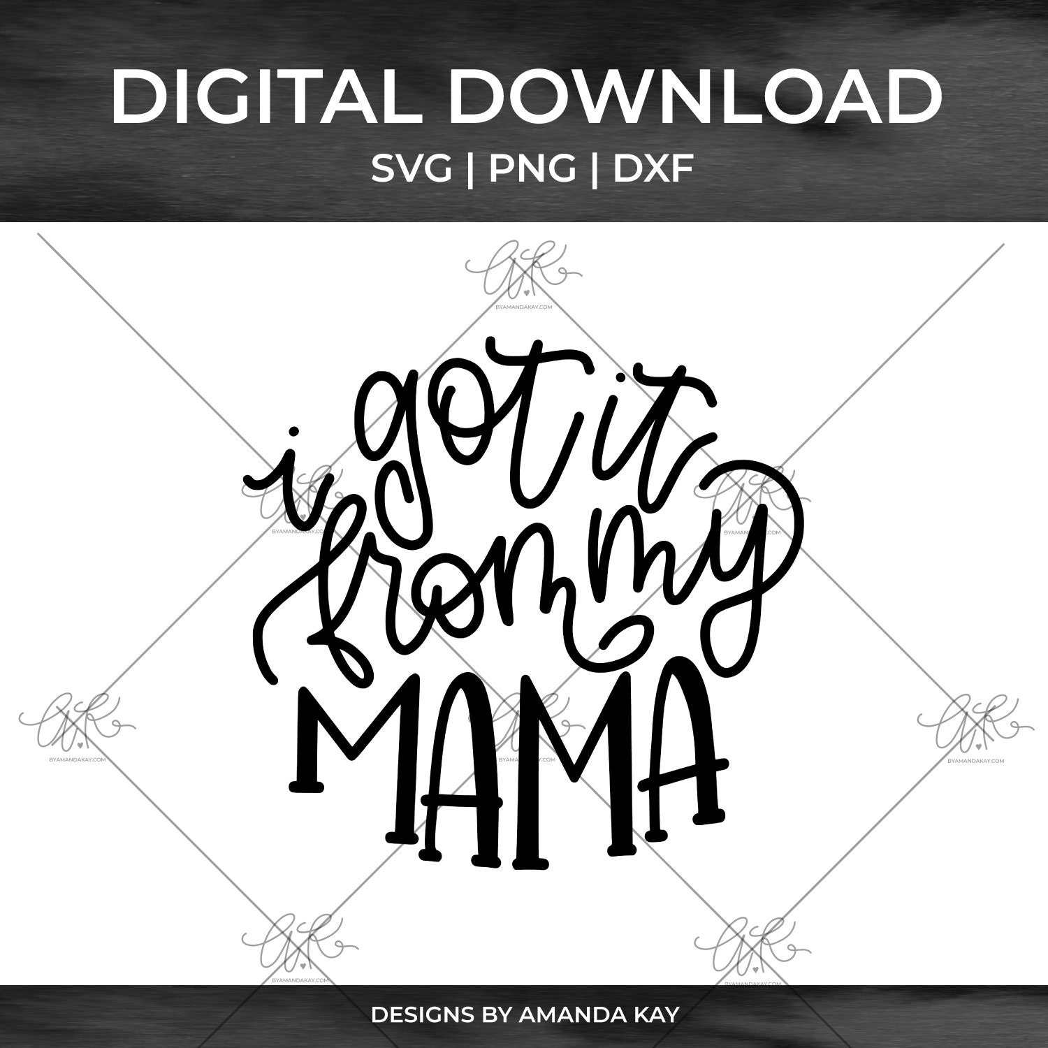 I Got It From My Mama SVG File | Cut File | Craft File | Hand Lettered ...