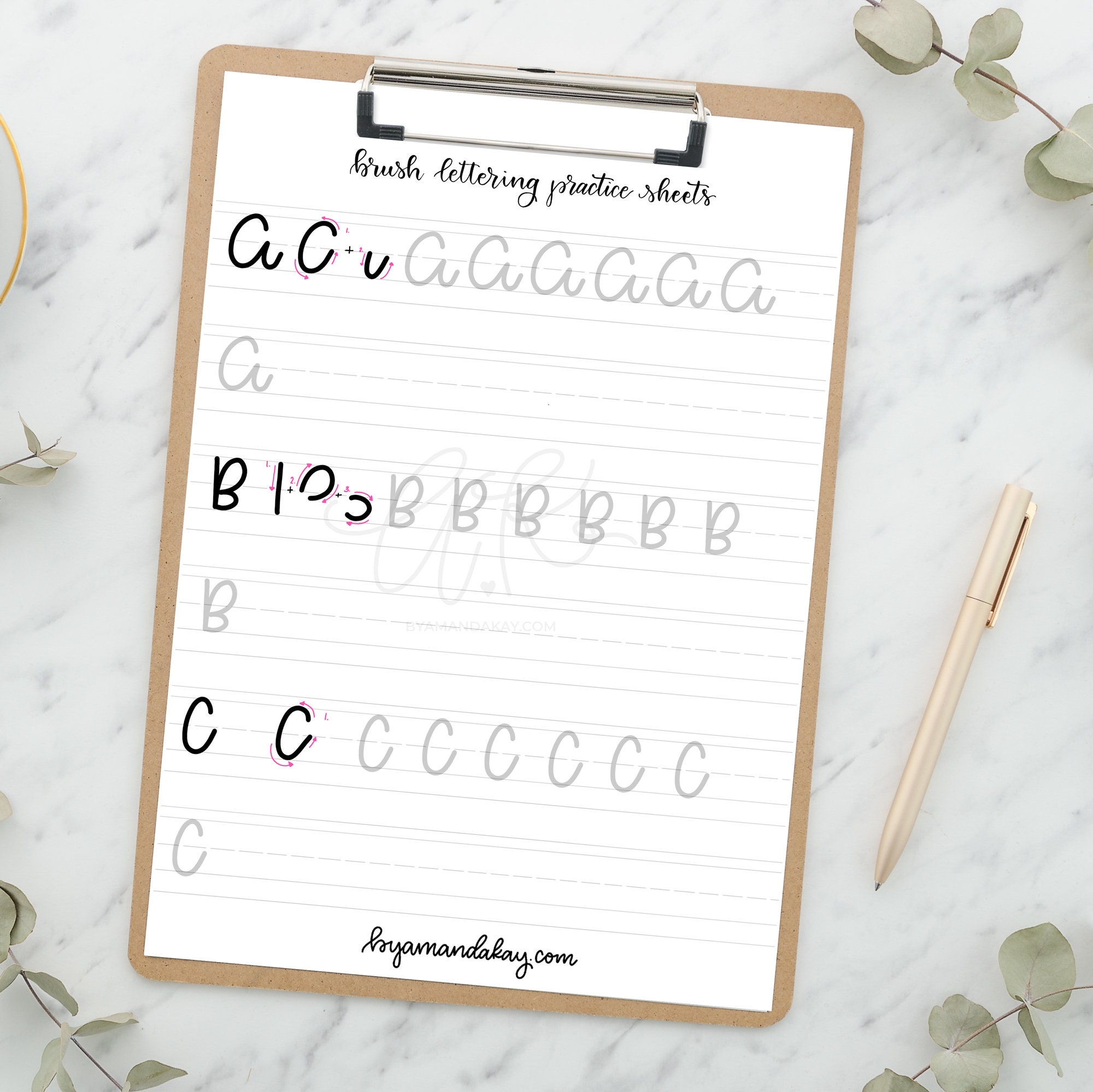 Funky Style Hand Lettering Practice Sheets, Bouncy Lettering Worksheets ...