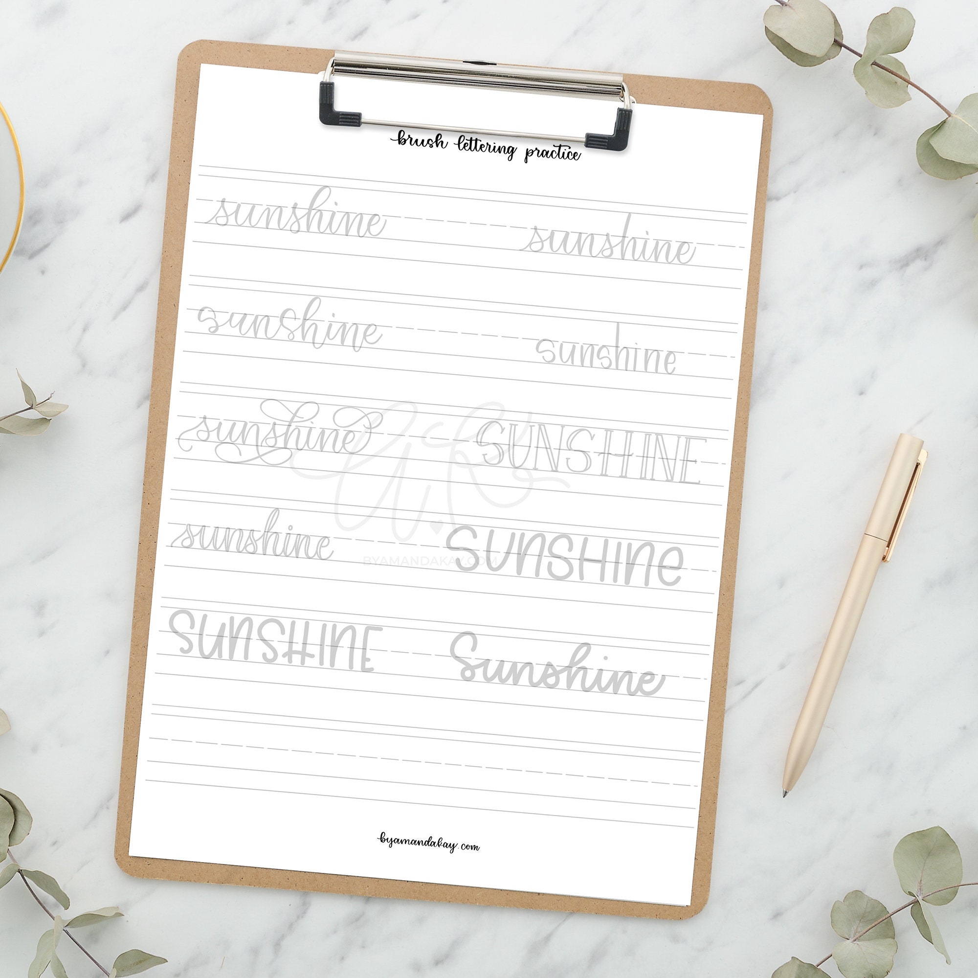 Spring Words Lettering Practice Sheets PDF, 10 Styles of Lettering ...