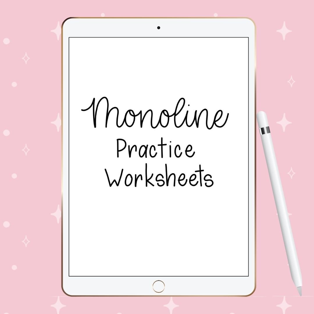 Monoline Hand Lettering Practice Sheets Monoline Modern - Etsy