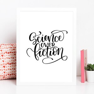 Science Over Fiction SVG File, Cut File, Craft File, Hand Lettered SVG ...