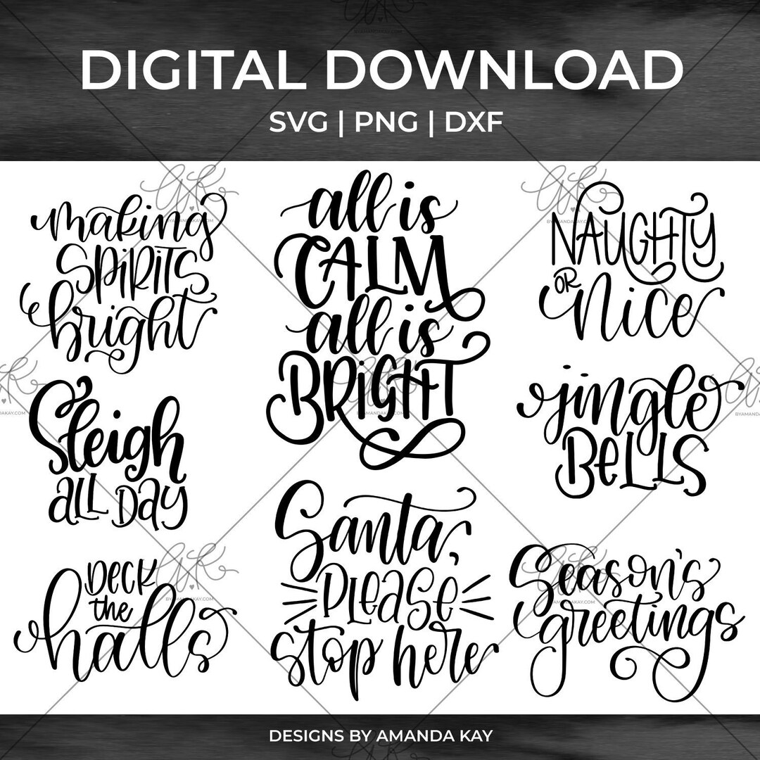 Christmas SVG Bundle Hand Lettered | Christmas Craft File | Christmas ...