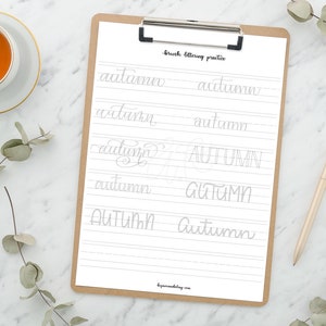 Fall Words Lettering Practice Sheets PDF, Instant Download, 10 Styles ...