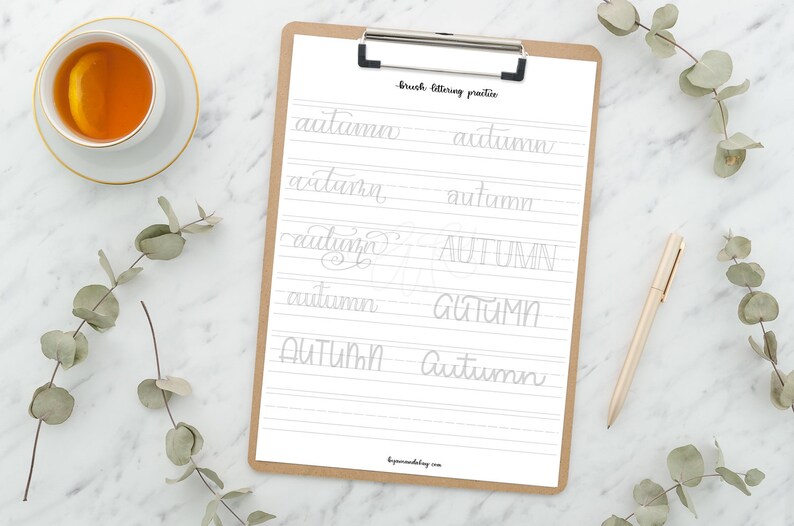 Fall Words Lettering Practice Sheets PDF, Instant Download, 10 Styles ...