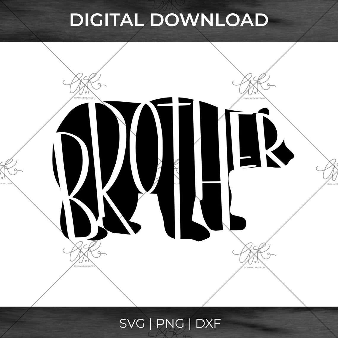 Hand Lettered Brother Bear SVG File | Cut File | Craft File | Hand ...