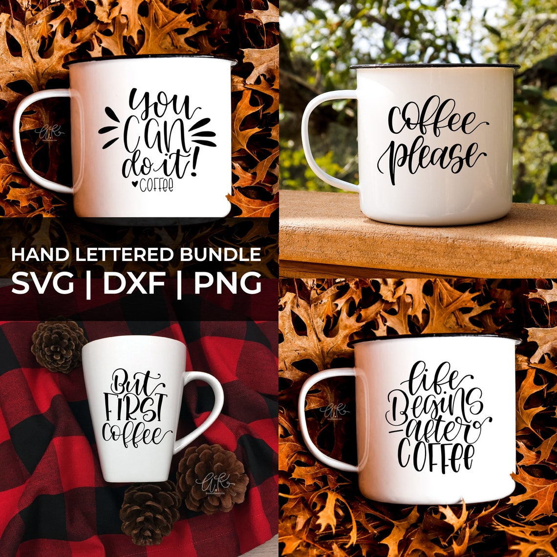 Hand Lettered Coffee SVG Bundle | Coffee Lovers Craft Files | Coffee ...