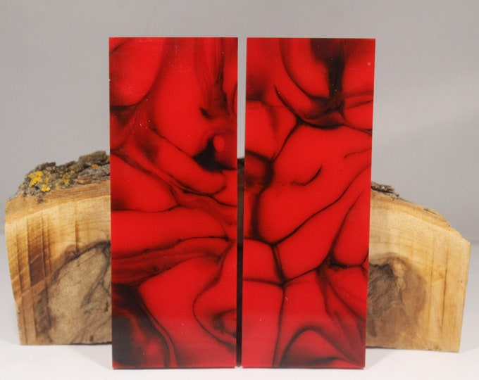 2 Pcs Red and Black Composite Knife Scales 130 | Etsy