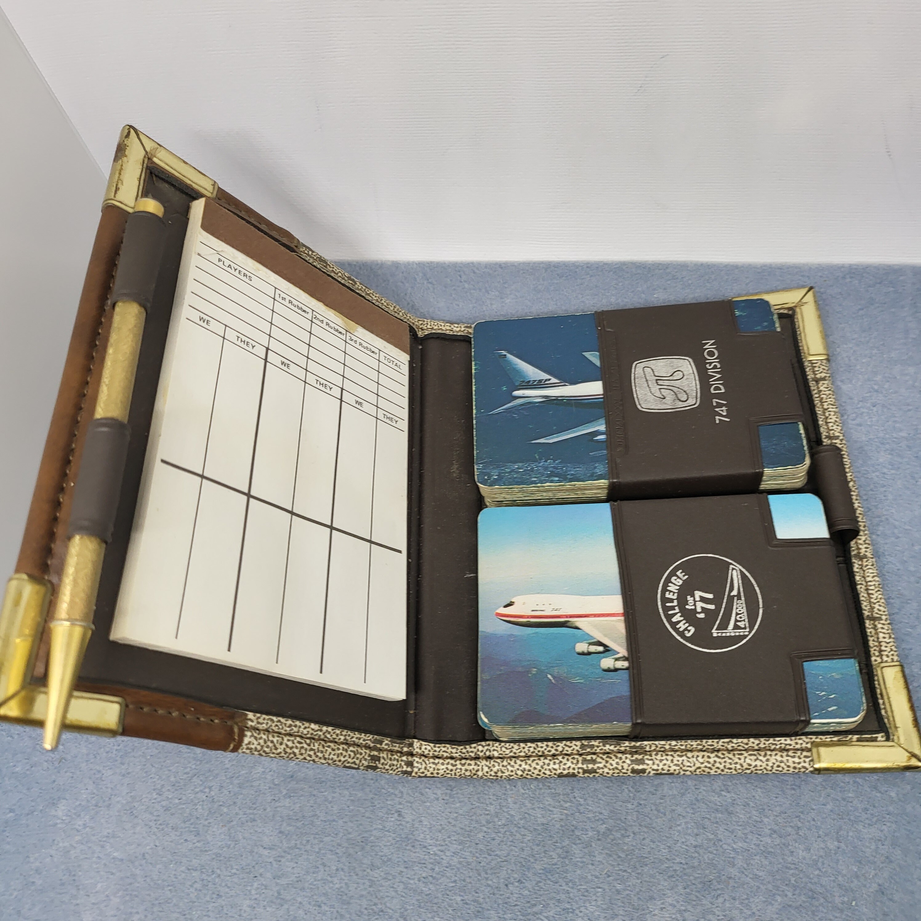 1975 Boeing 747 Bridge Game Set 2 Decks Standard Plastic Playing Cards ...