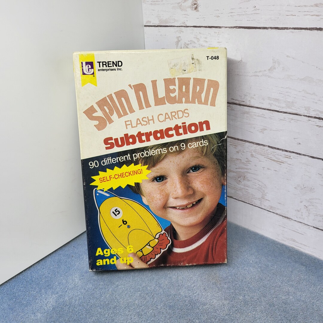 Subtraction Flash Cards Spin 'n Learn Rocket Shape Spin - Etsy
