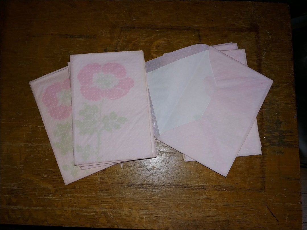 5 Envelope Pack 4 X 6 -vintage Polka Dot Floral - Half Lined Envelope ...