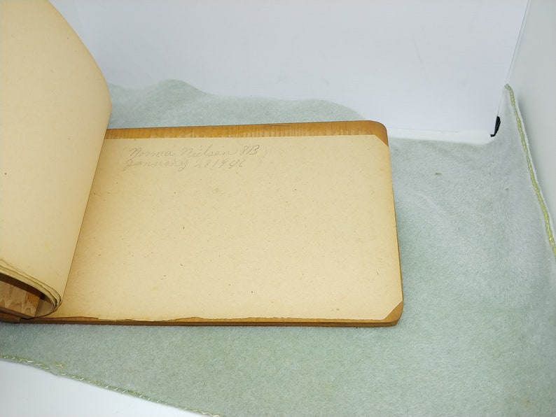 1940s Wood Autograph Notebook Hard Cover Ellensburg WA on Front 7 3/4 ...