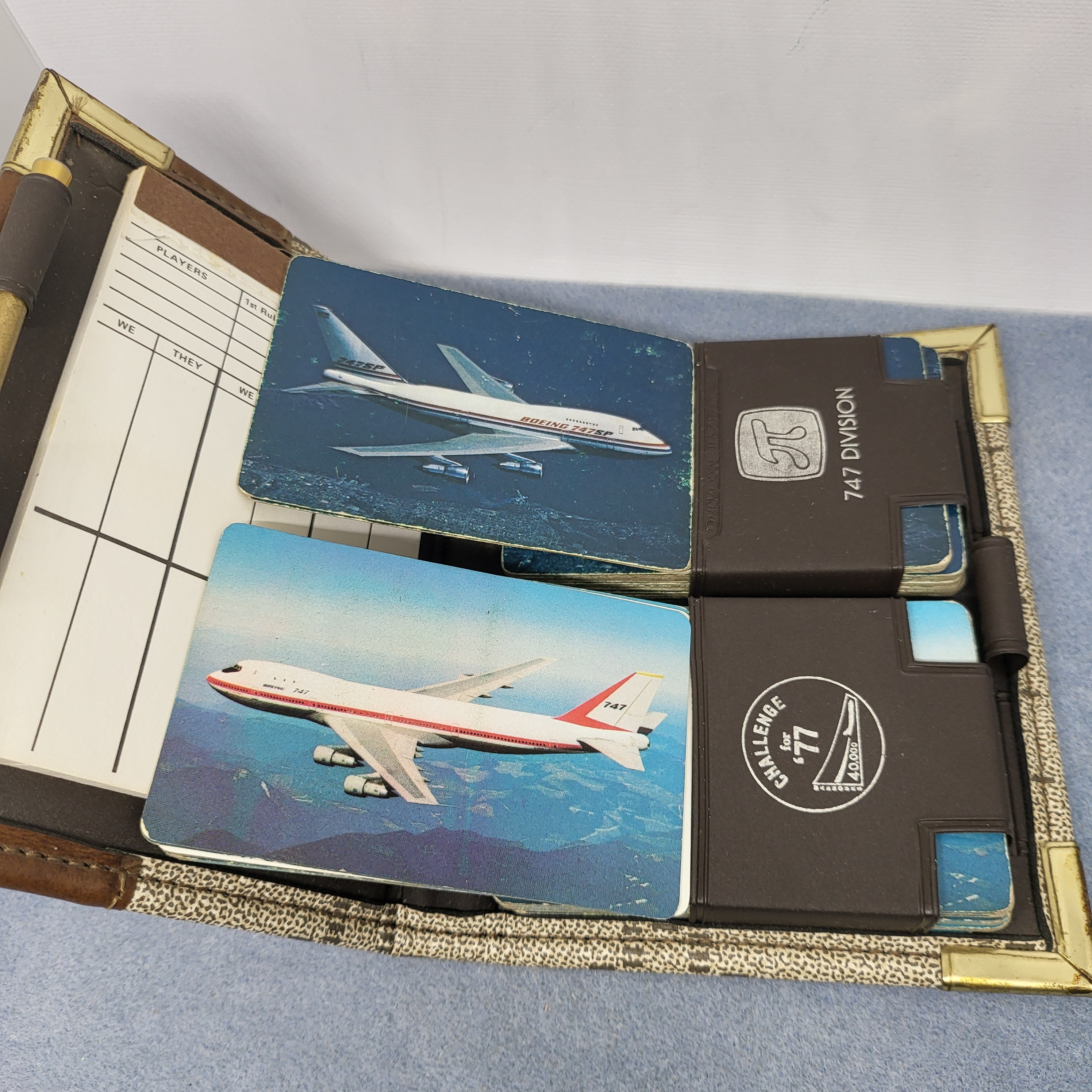 1975 Boeing 747 Bridge Game Set 2 Decks Standard Plastic Playing Cards ...
