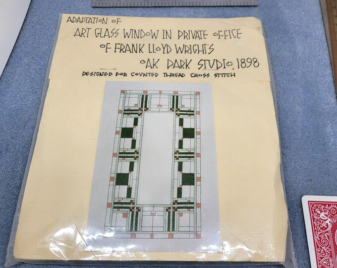 Frank Lloyd Wright Art Glass Window Counted Cross Stitch Kit -14 Ct 6 ...