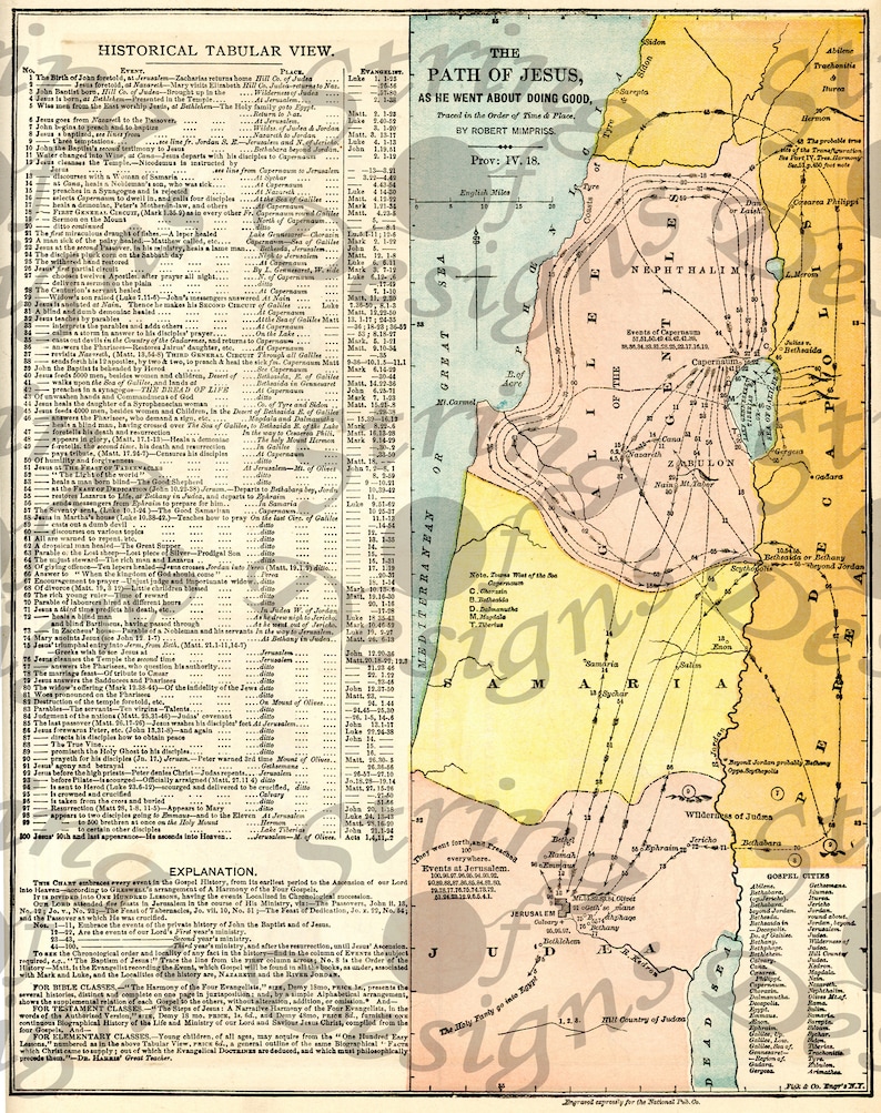 Antique Bible Maps Printables - Full Color 8.5x11 - Etsy