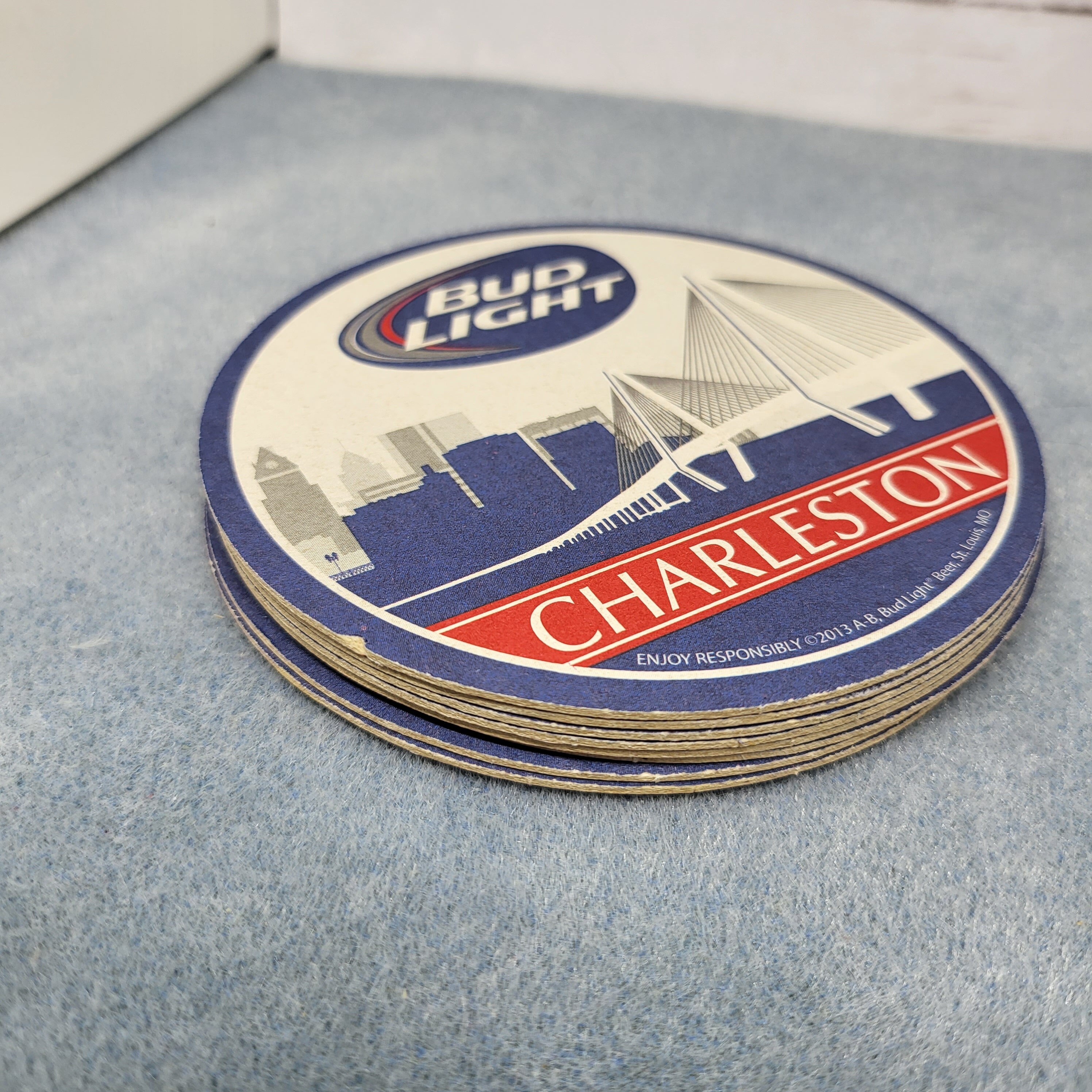 Charleston Budweiser/bud Light Coasters Old Cardboard Drink - Etsy