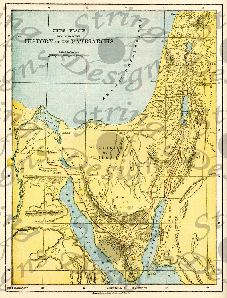 Antique Bible Maps Printables Full Color 8.5x11 - Etsy