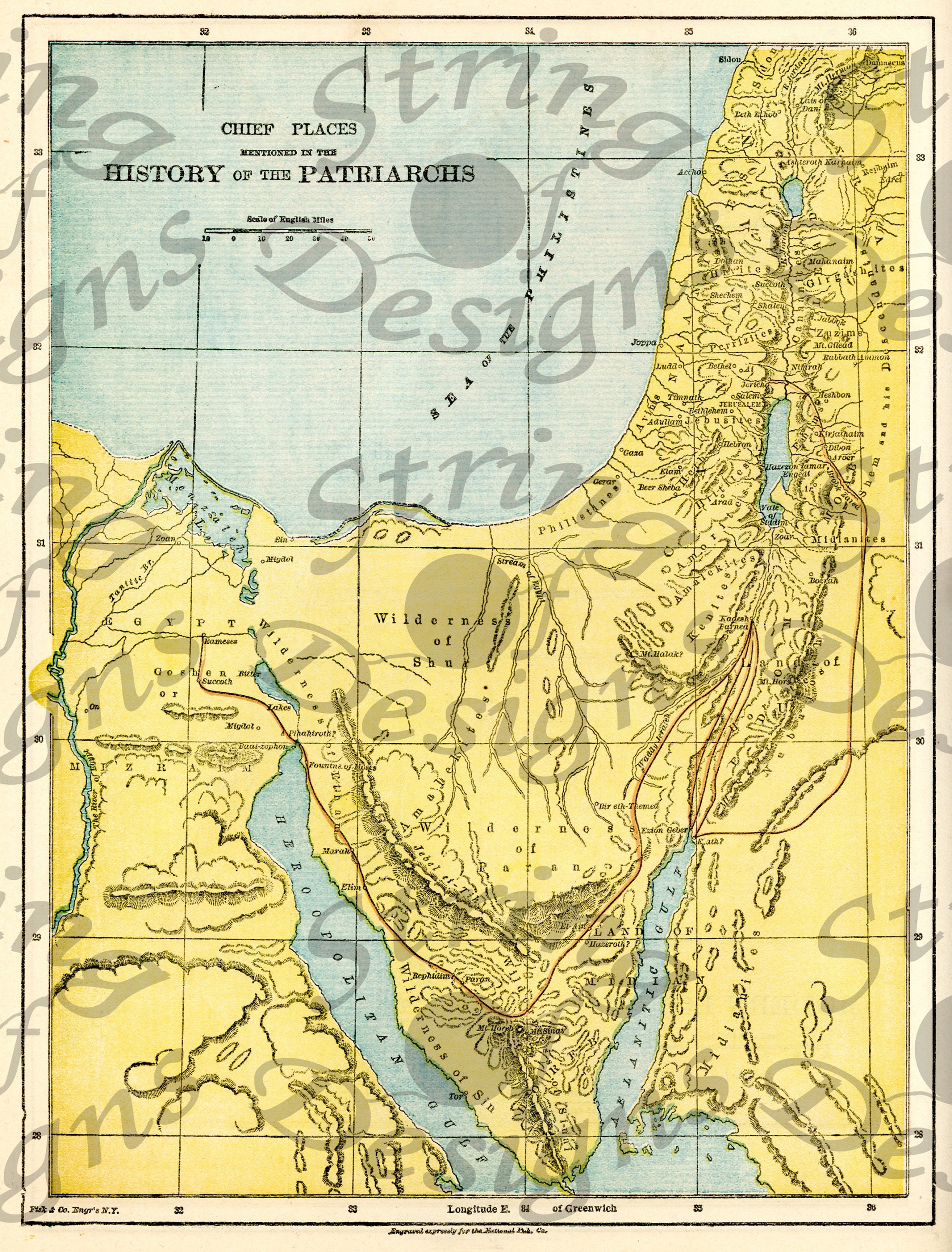 Antique Bible Maps Printables Full Color 8.5x11 - Etsy