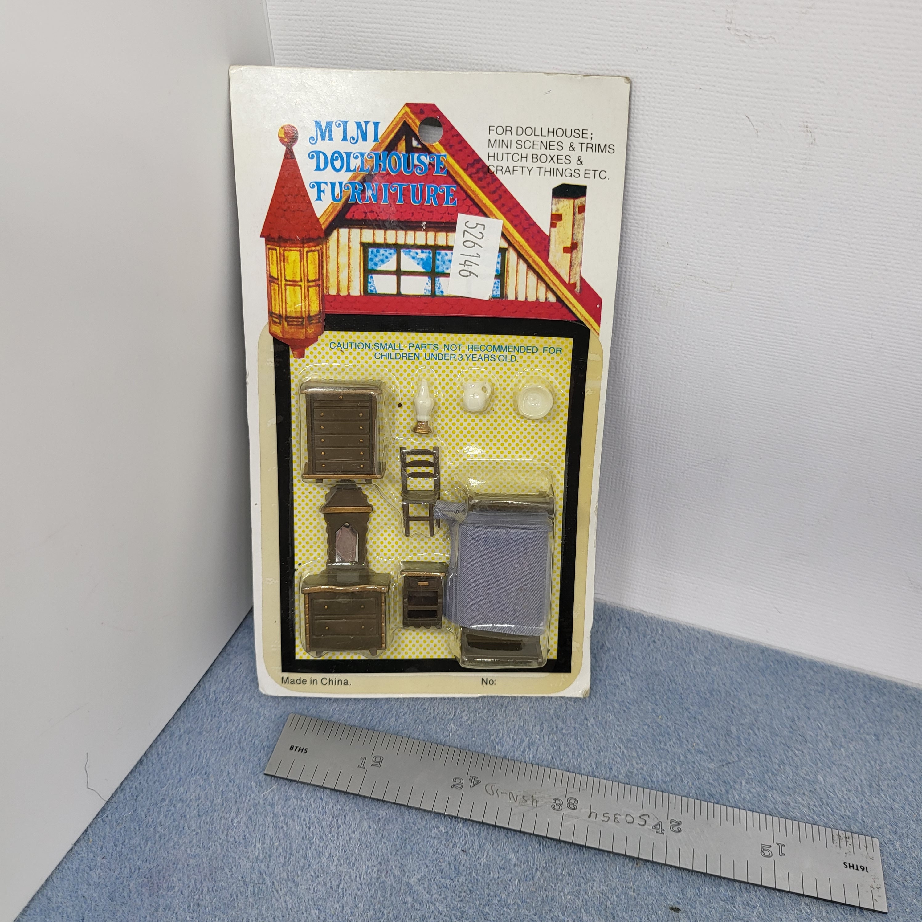 Mini Dollhouse Furniture 1/4" Scale Bedroom Set or Bathroom Set 1:48 ...