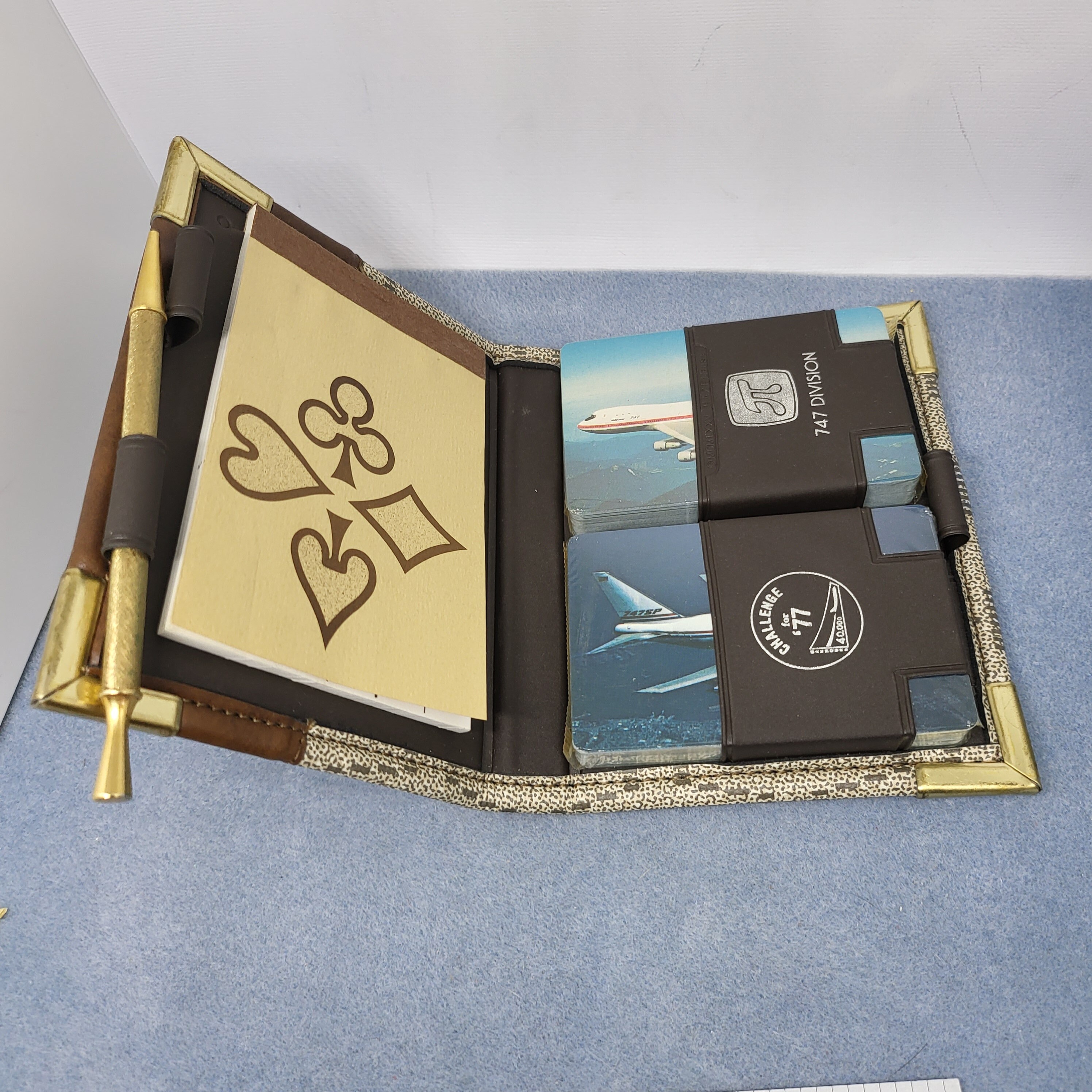 1975 Boeing 747 Bridge Game Set 2 Decks Standard Plastic Playing Cards ...