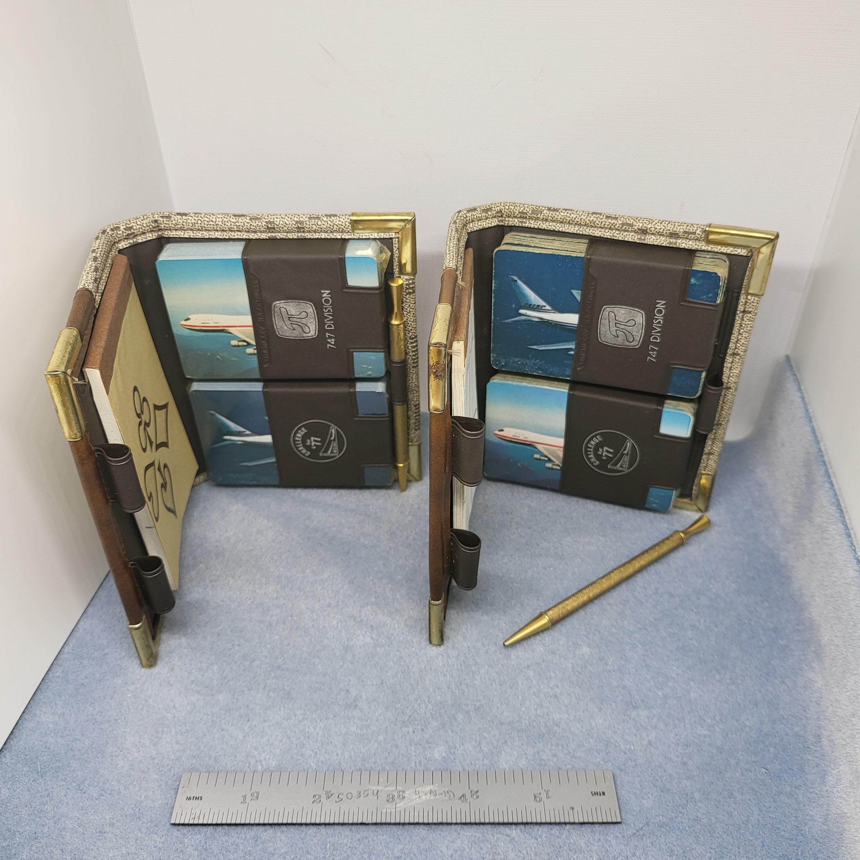 1975 Boeing 747 Bridge Game Set 2 Decks Standard Plastic Playing Cards ...