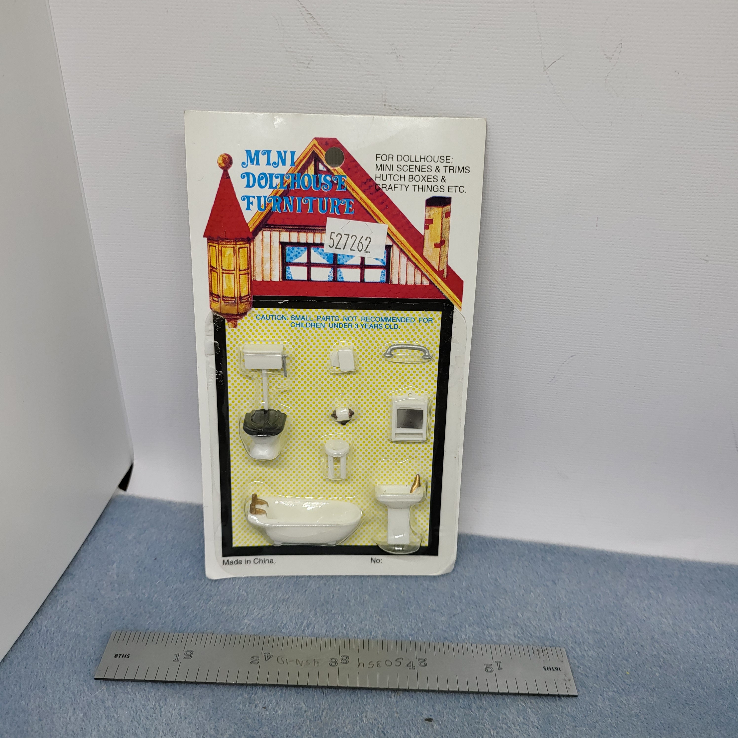 Mini Dollhouse Furniture 1/4" Scale Bedroom Set or Bathroom Set 1:48 ...