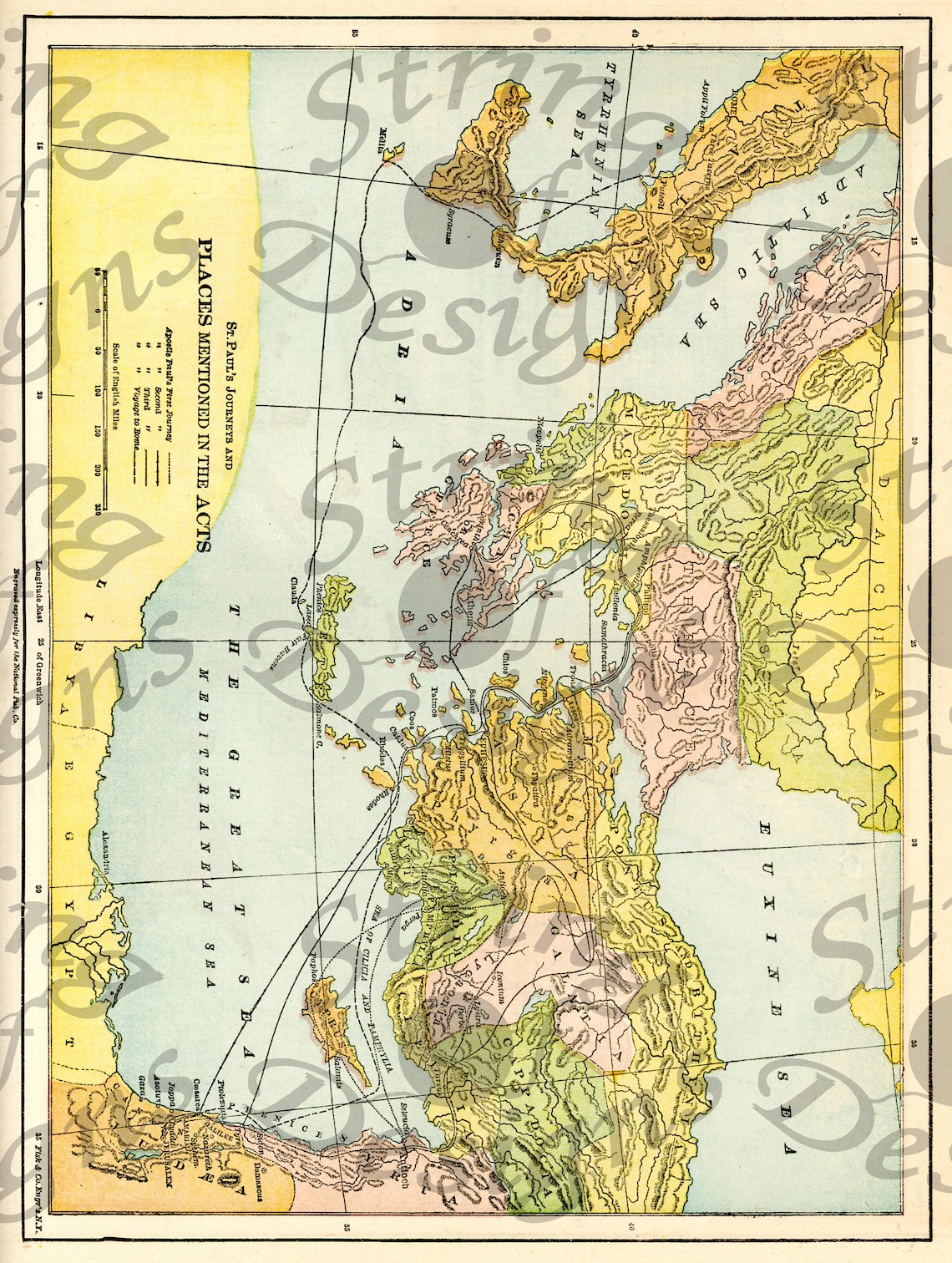 Antique Bible Maps Printables - Full Color 8.5x11 - Etsy