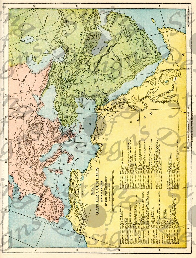 Antique Bible Maps Printables Full Color 8.5x11 - Etsy