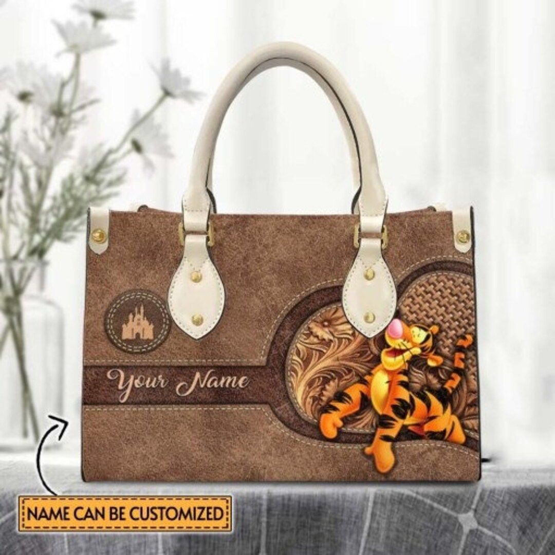 Custom Name Tigger Leather Handbagwomen Tigger Handbagdisney - Etsy