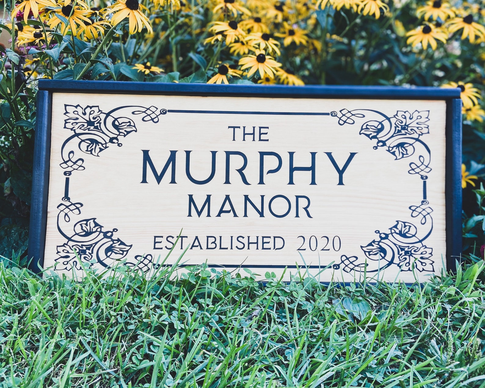 Personalized Gothic Manor Wedding Name Wooden Sign - Etsy