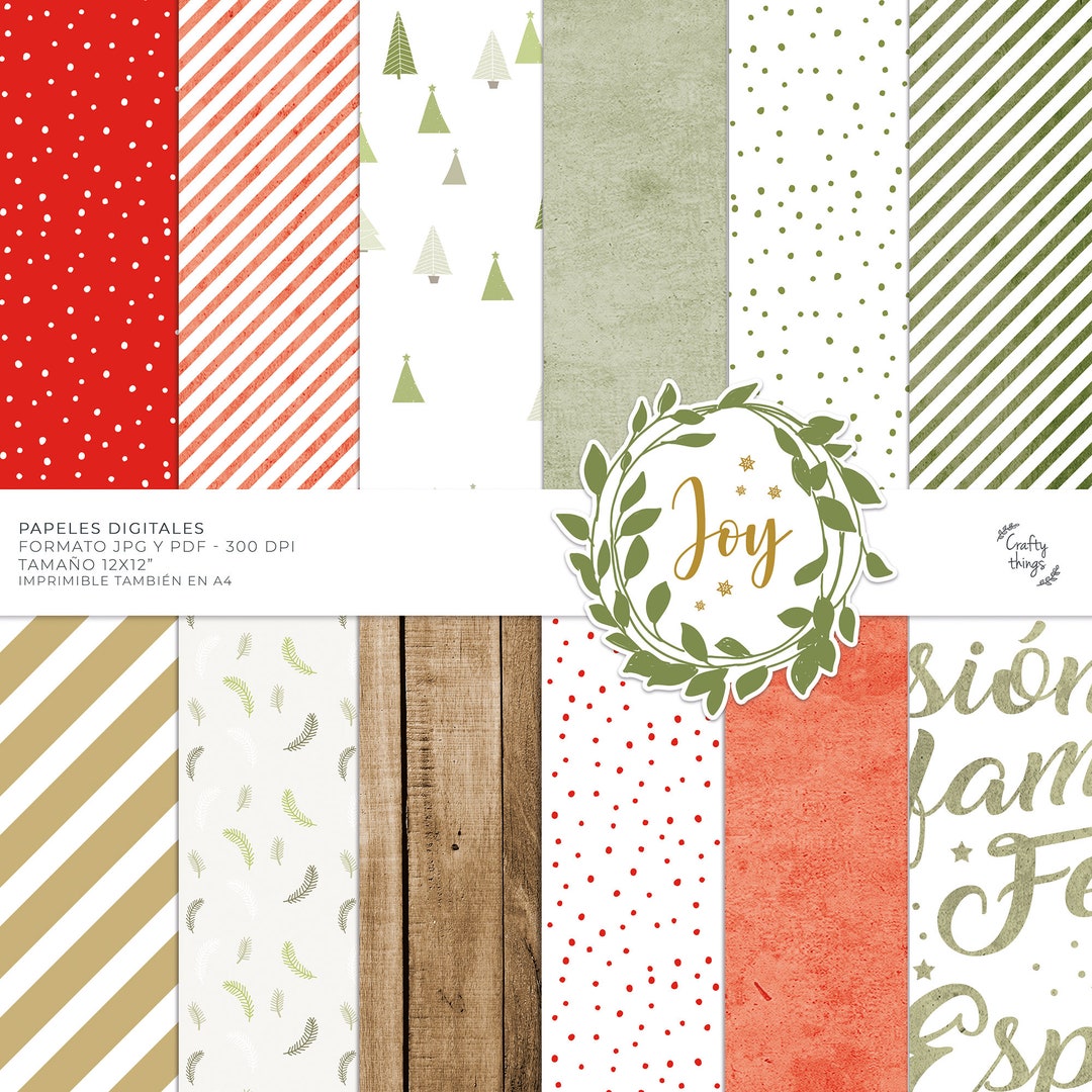 JOY, Digital Scrapbooking Papers, Digital Papers, Printable Kit ...