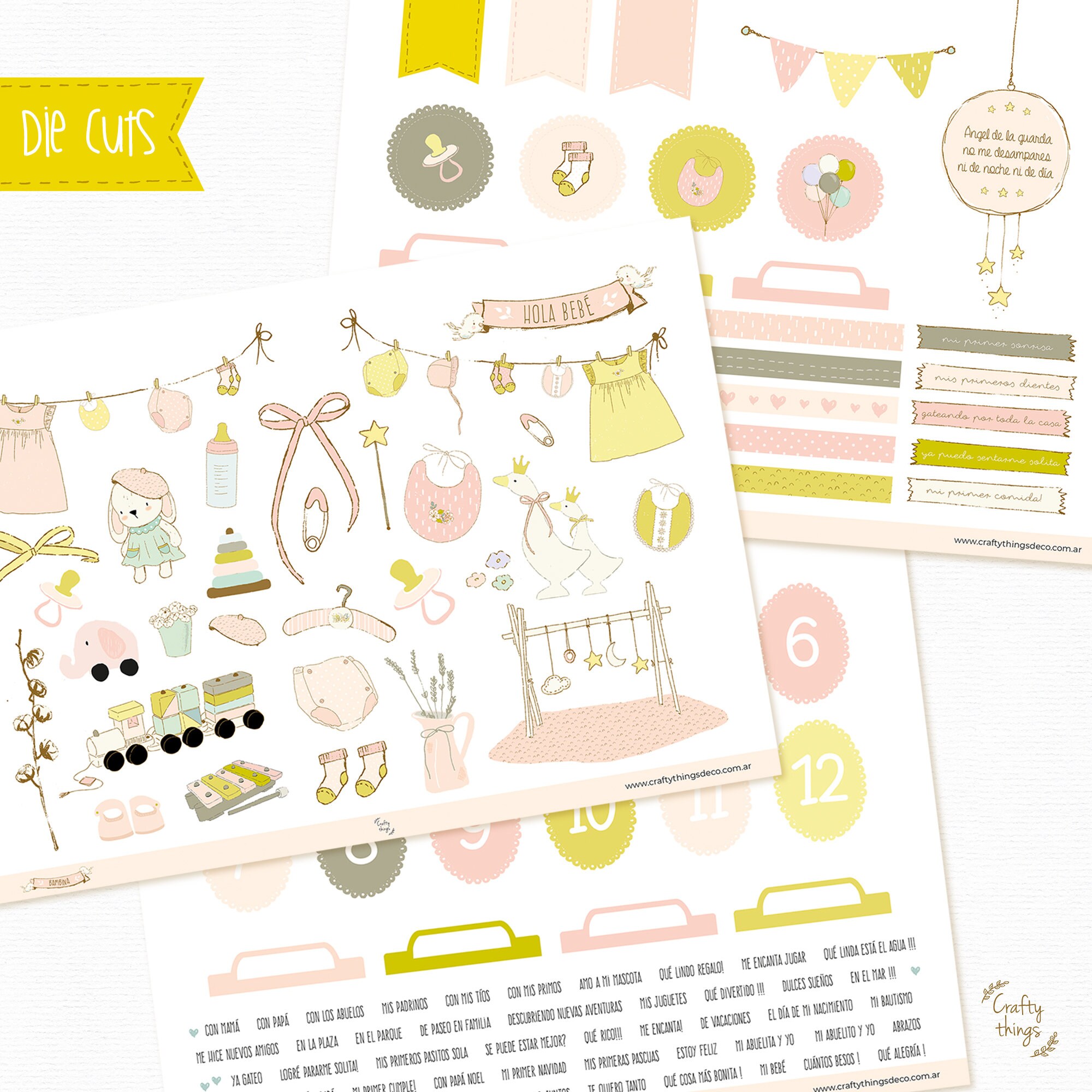 BAMBINA Kit, Digital Collection, Digital Scrapbooking Paper, Printable ...