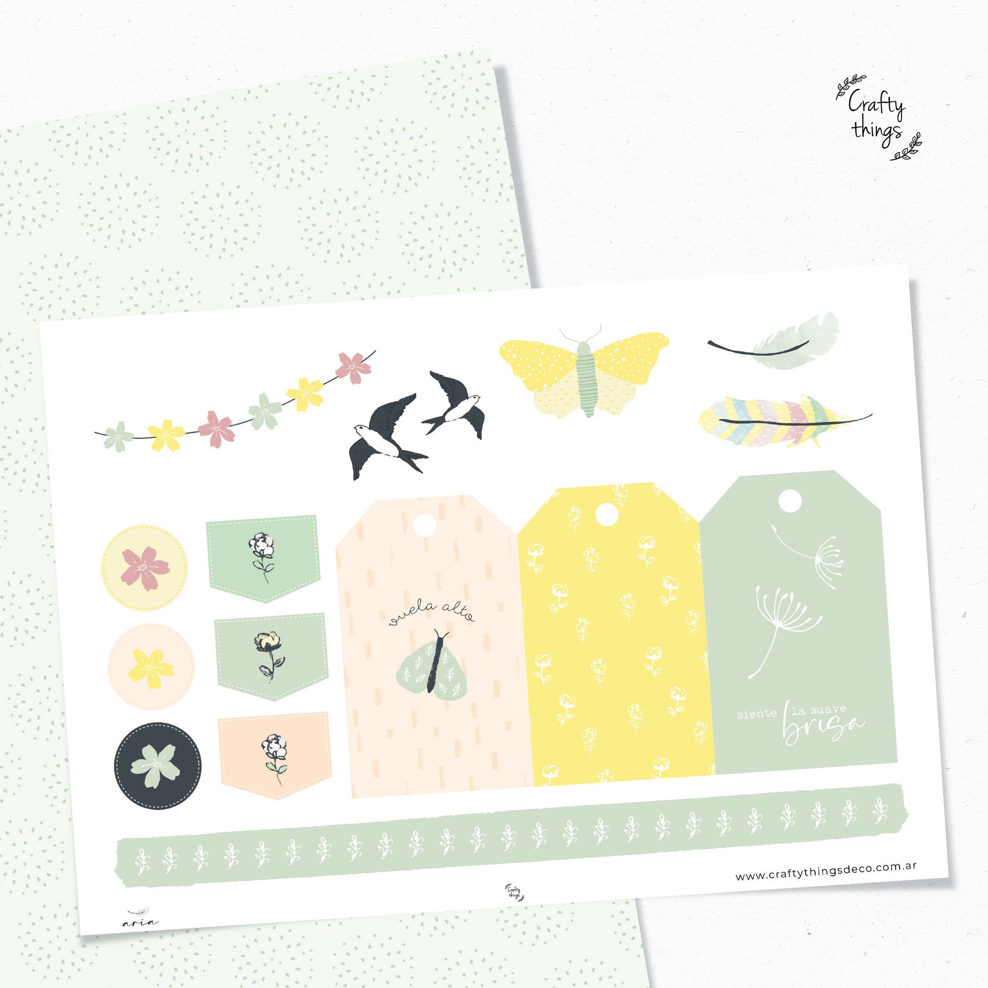 ARIA Kit, Digital Collection, Digital Scrapbooking Paper, Printable Kit ...