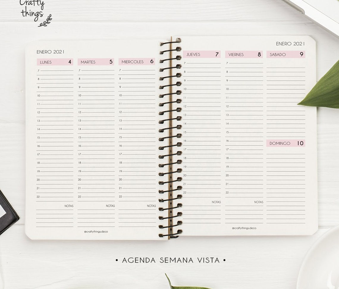 AGENDA SEMANA VISTA 2021 Agendas imprimibles planner dia | Etsy