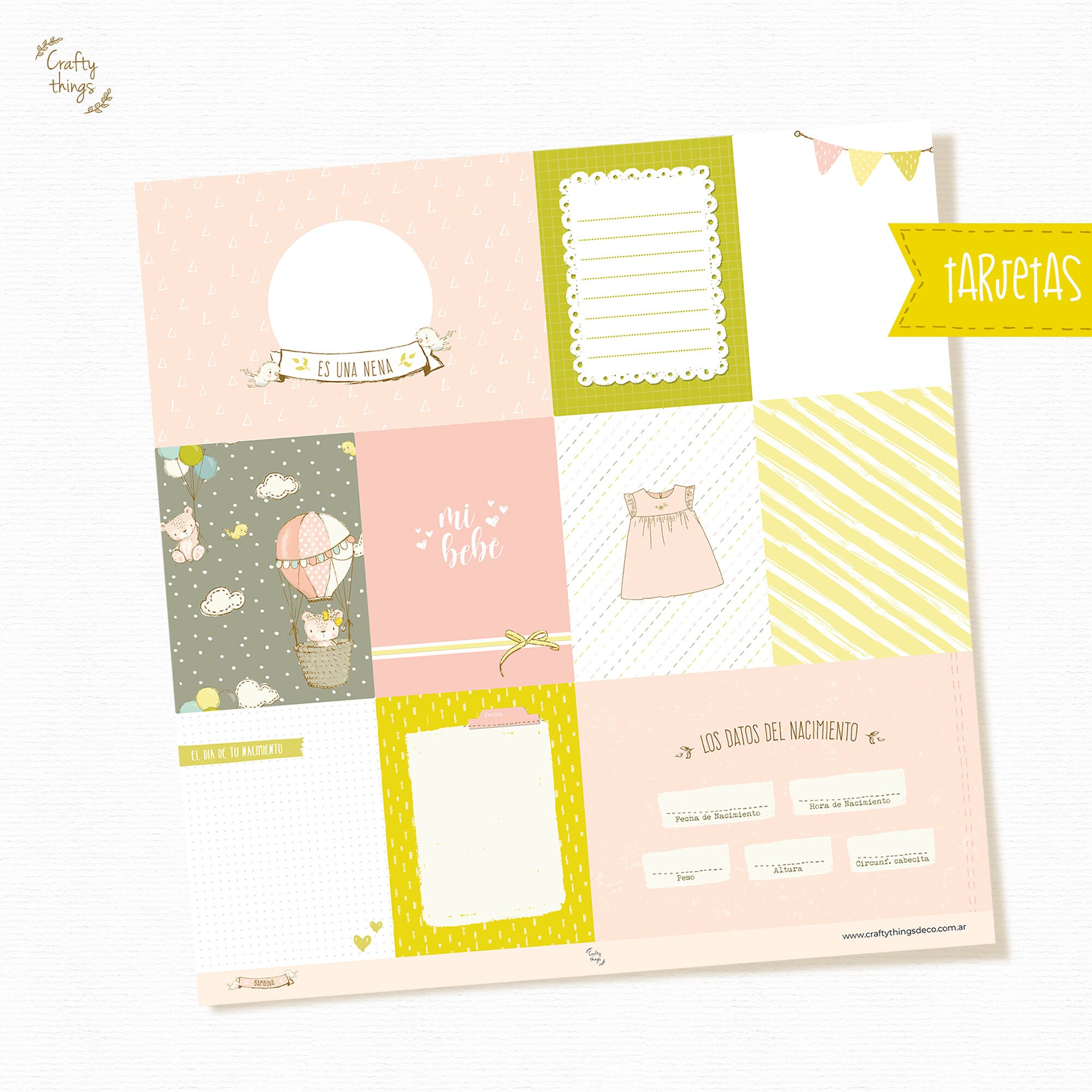 BAMBINA Kit, Digital Collection, Digital Scrapbooking Paper, Printable ...