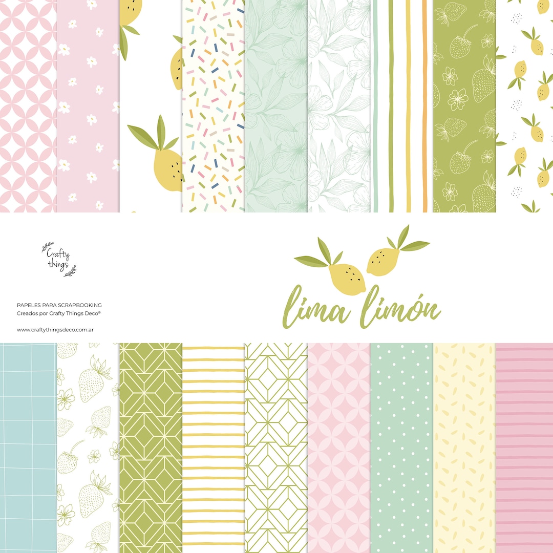 Lime Lemon Kit, Digital Collection, Digital Scrapbooking Paper ...