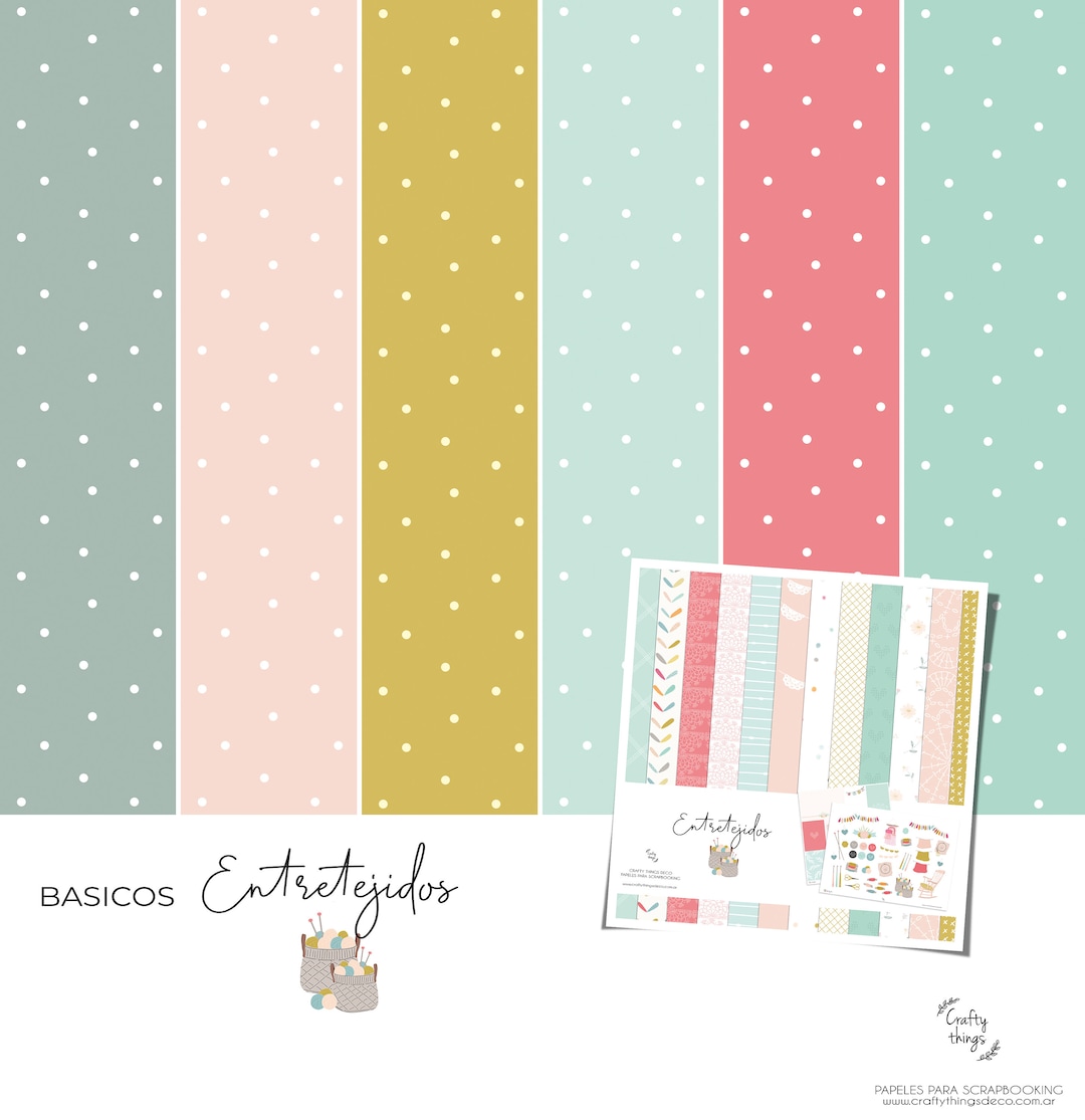 BASIC POLKA DOT Interwoven, Digital Papers for Scrapbooking, Digital ...