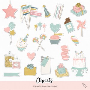 BIRTHDAY Kit, Digital Collection, Digital Scrapbooking Paper, Printable ...