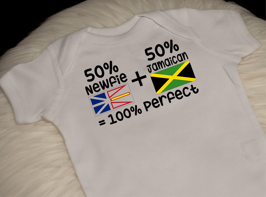 Newfie Jamaican Baby Outfit Personalized Baby Bodysuits Sizes Newborn ...