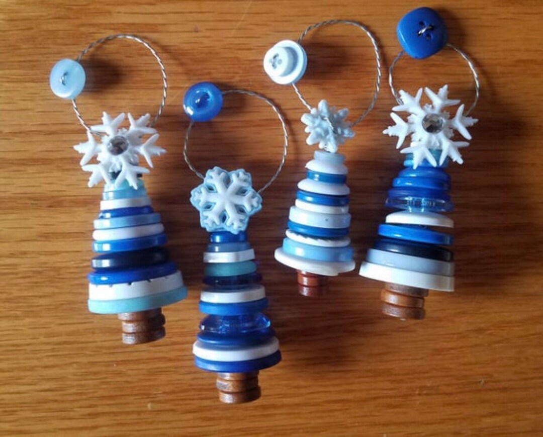 Snowflake Button Christmas Ornaments - Etsy