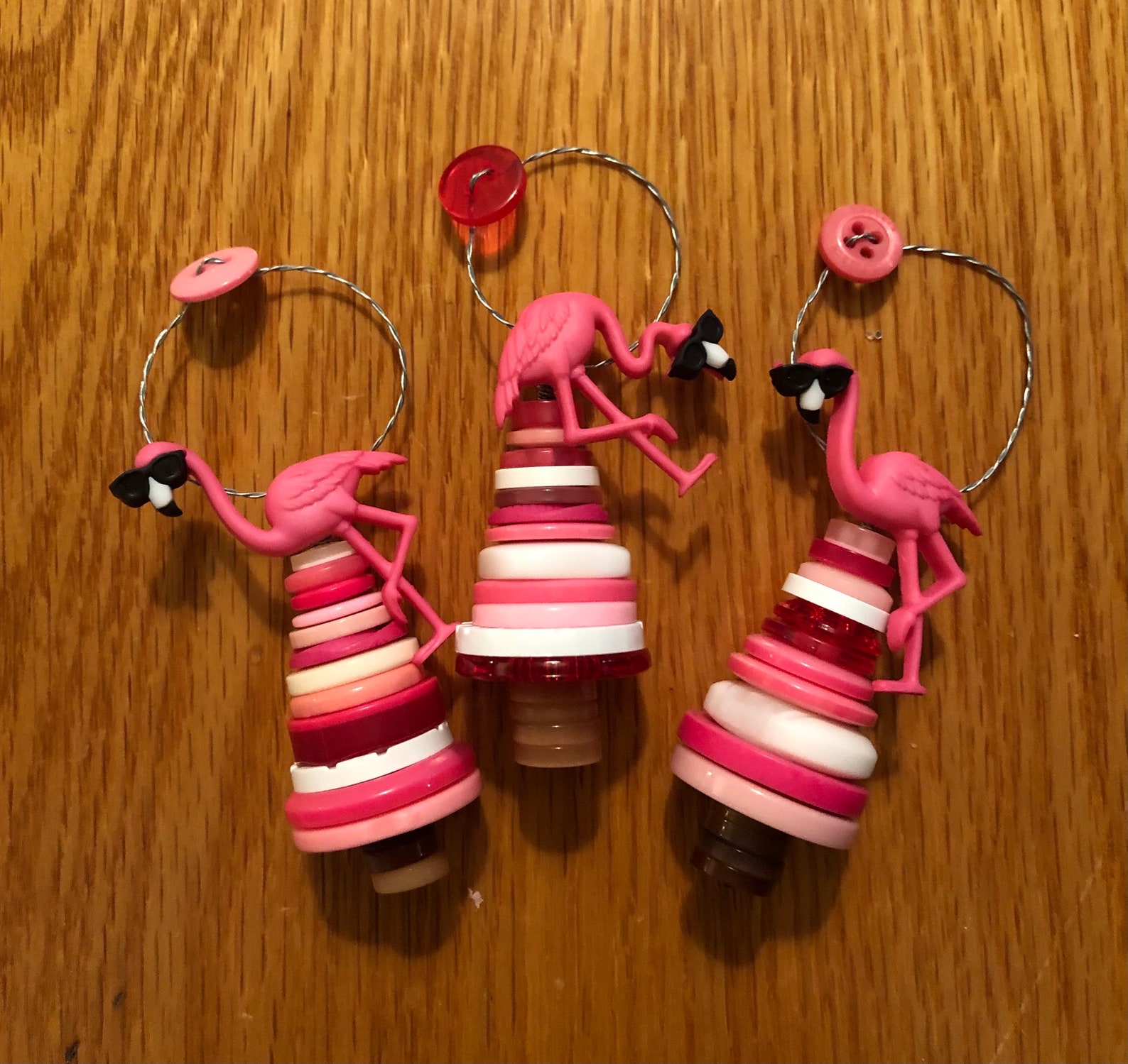 Flamingo Button Ornaments. - Etsy