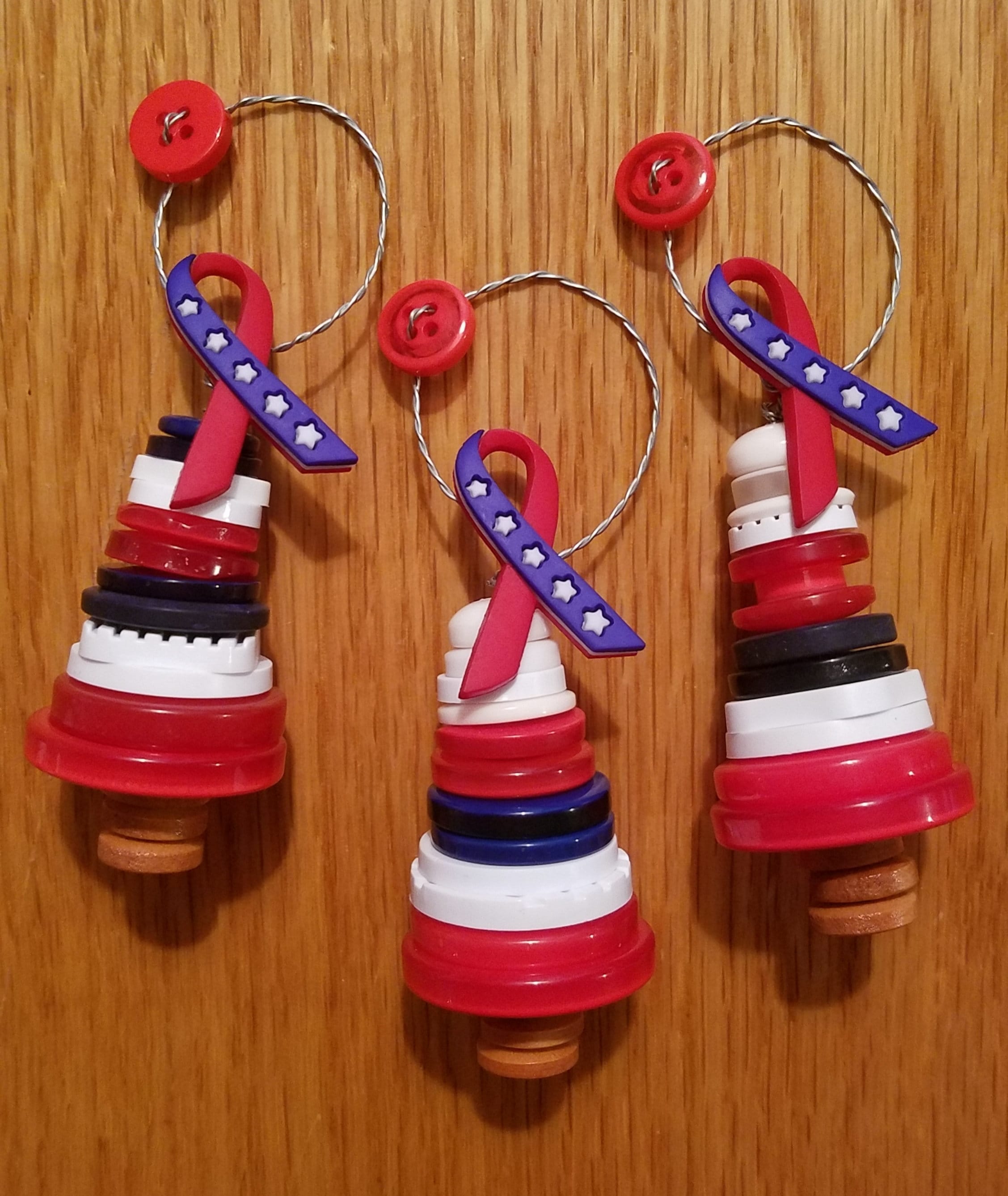 Red White and Blue Button Trees - Etsy