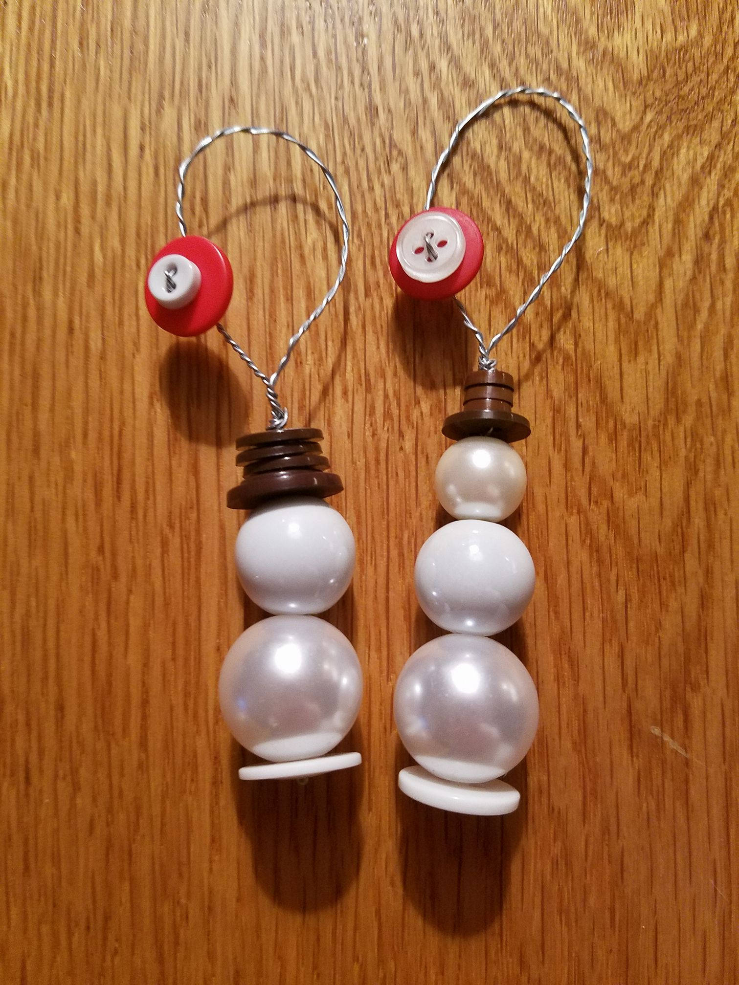 Set of Snowman Button Ornaments - Etsy Canada
