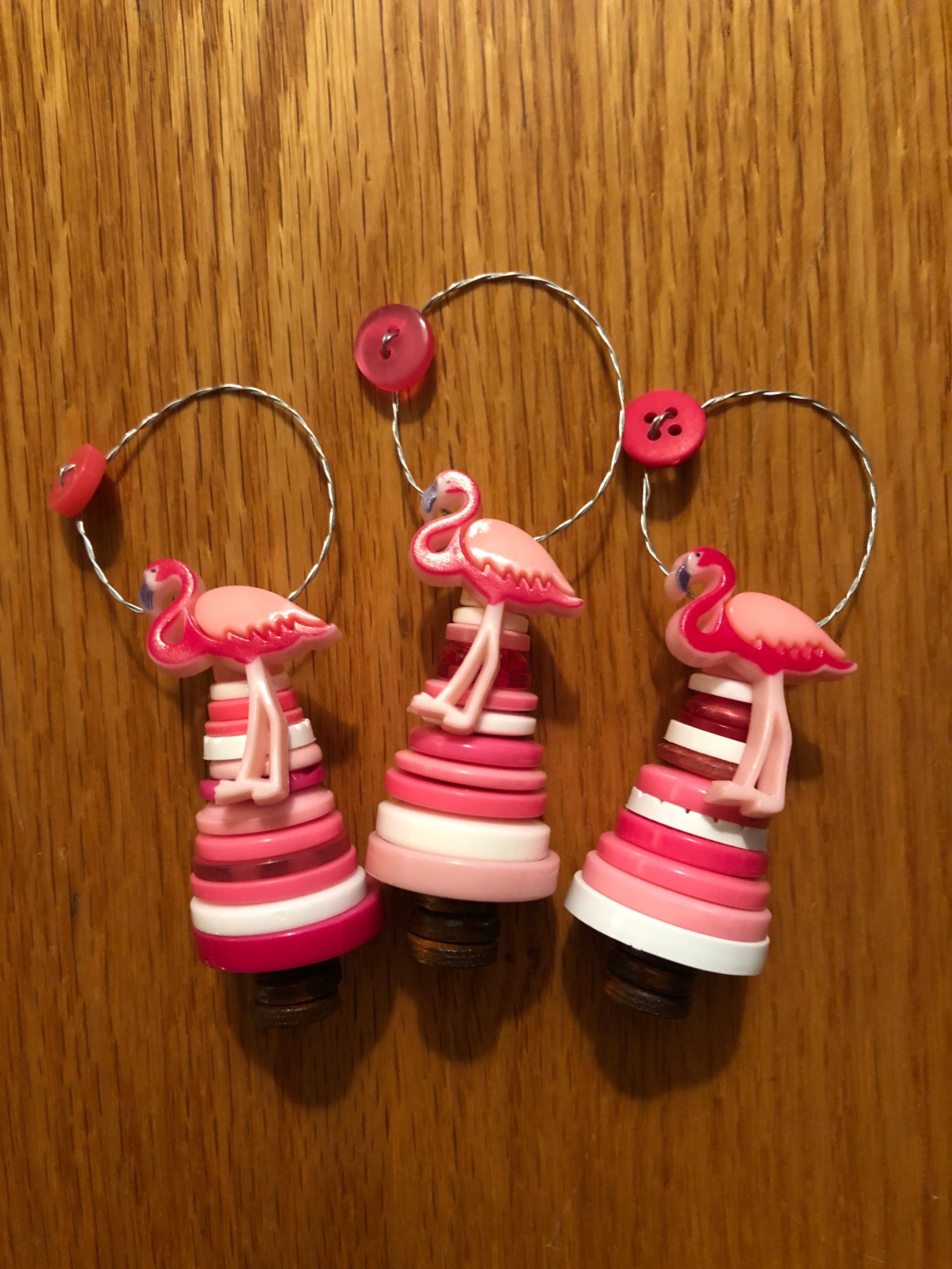 Flamingo Button Ornaments. - Etsy