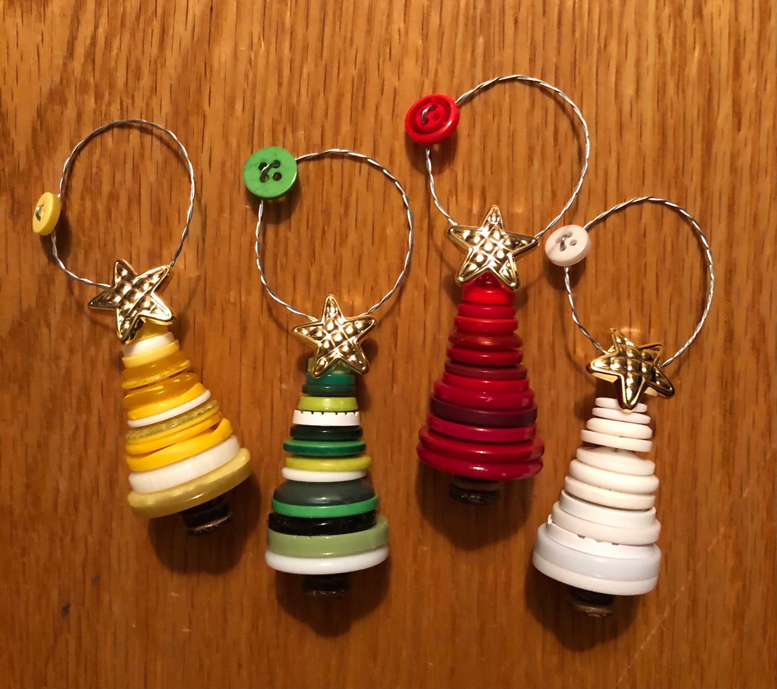 Gold Star Button Ornaments/ Set - Etsy