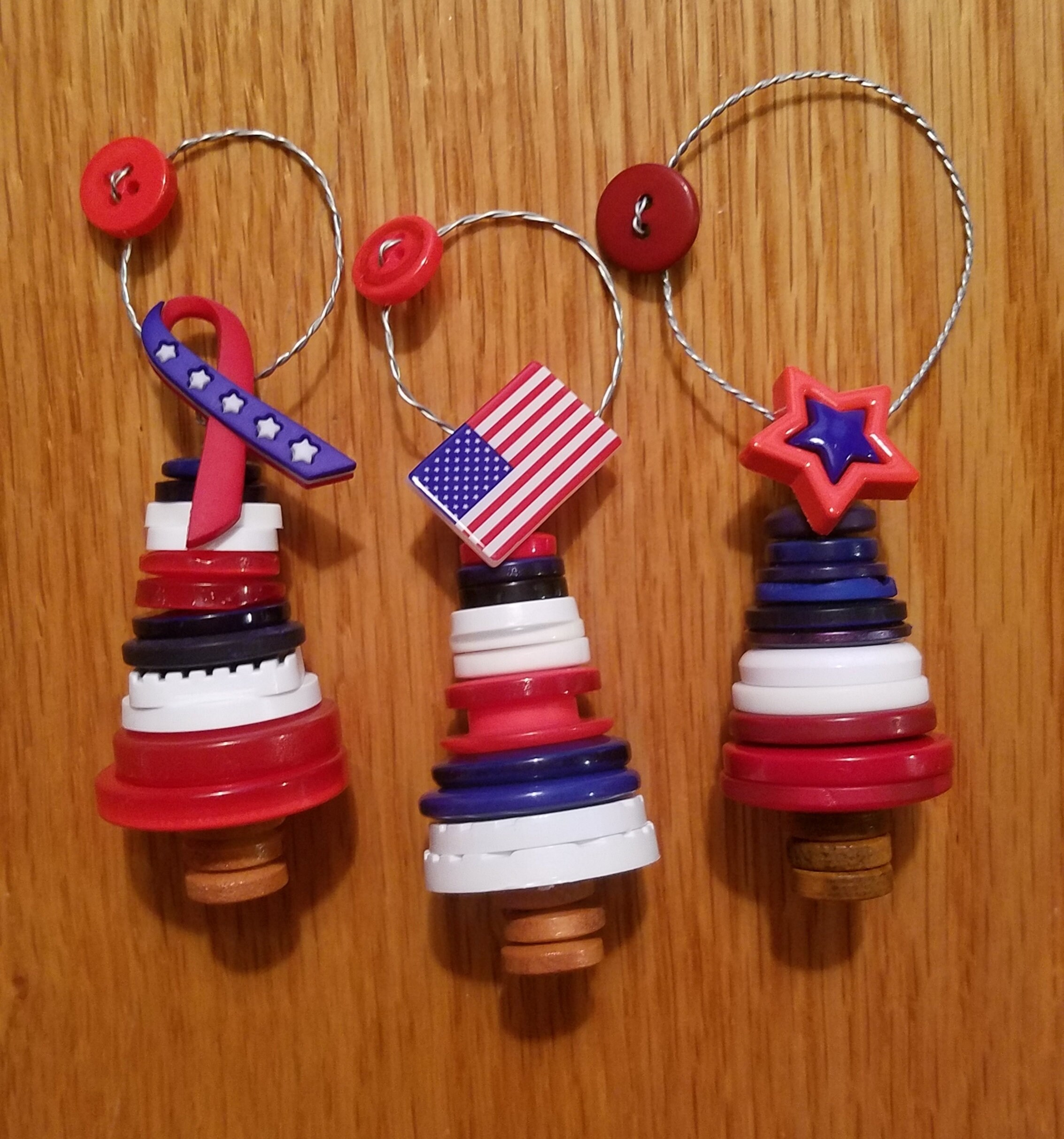 Red White and Blue Button Trees - Etsy