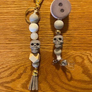 Skull ID Badge Holders/ Keychains - Etsy