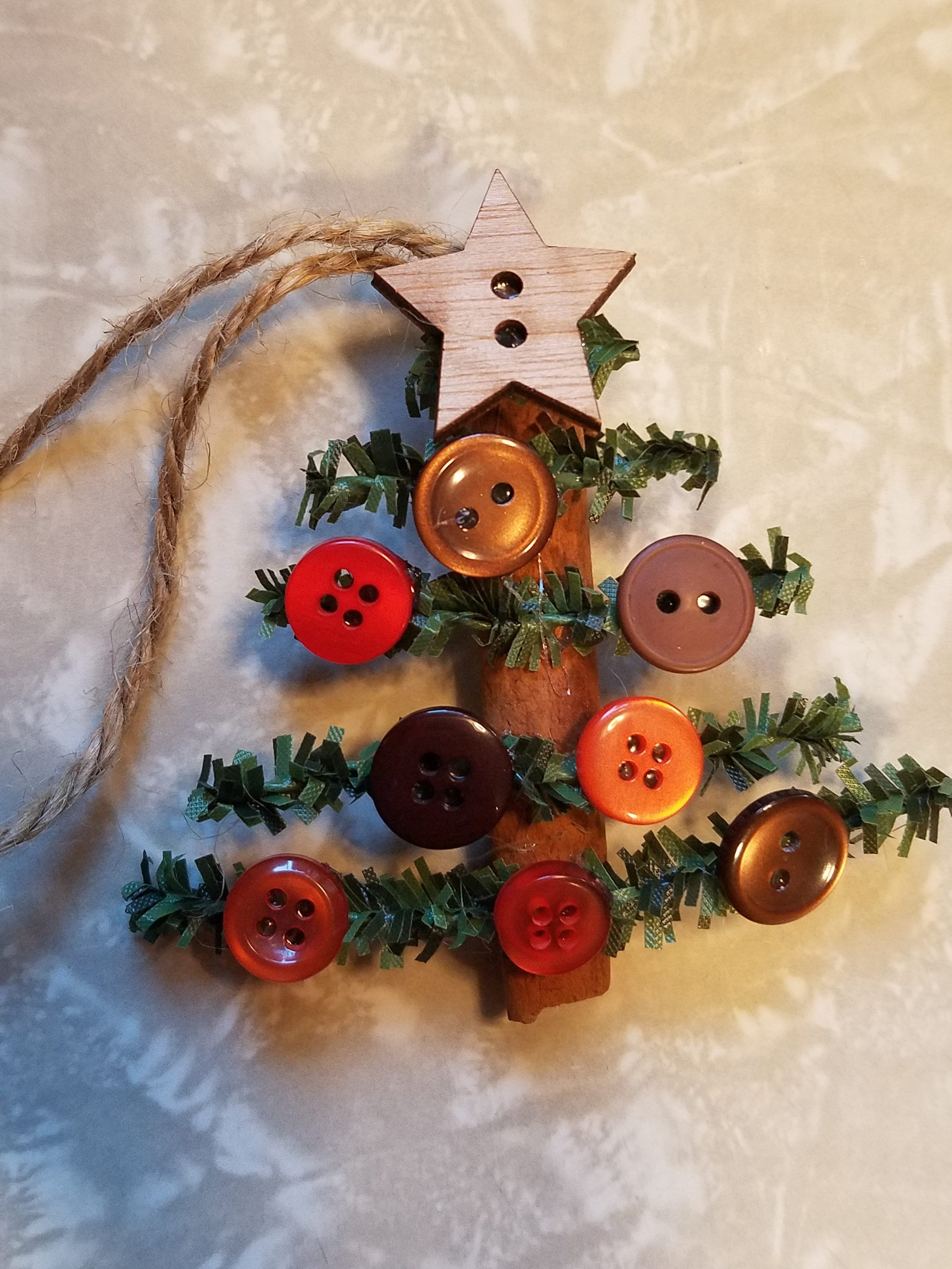 Cinnamon Stick/ Button tree ornaments/ Set | Etsy